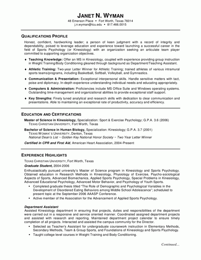 Resume Samples • ALL DOCS
